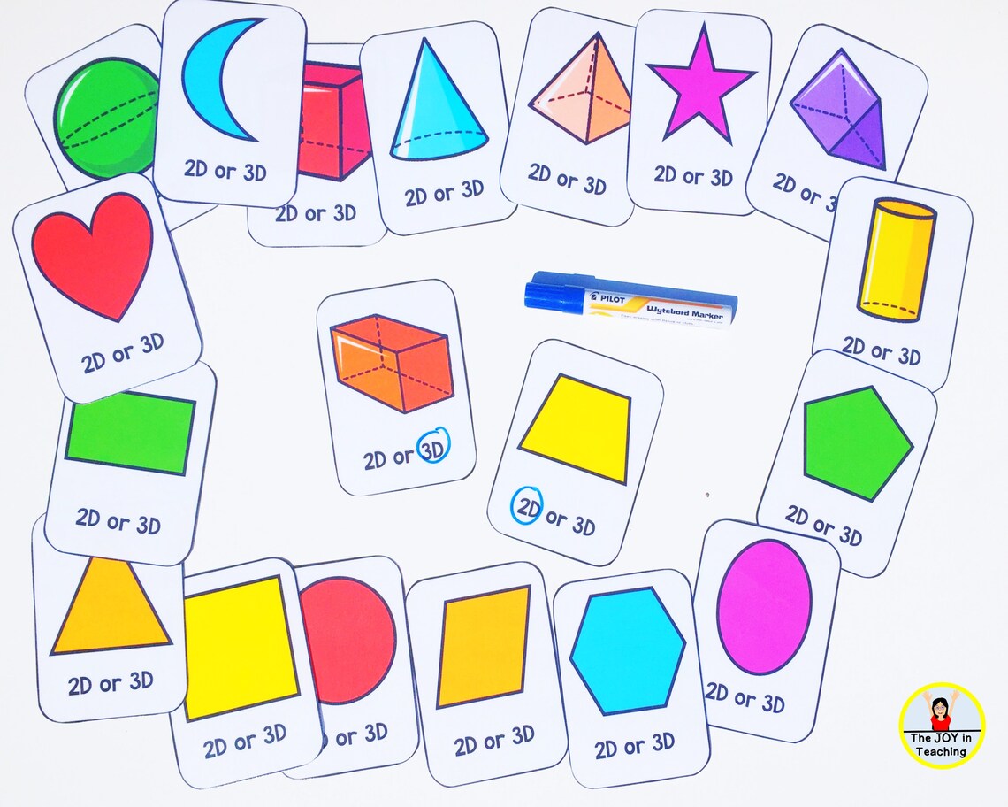 2D and 3D Shapes Task Cards (Instant Download) - Etsy