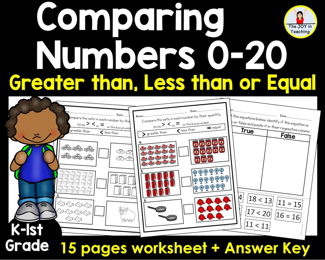 Comparing Numbers 0-20 Worksheet - Etsy