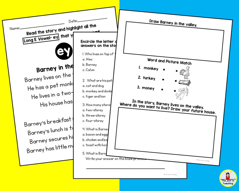 Long Vowel E Reading Comprehension Passage - Etsy