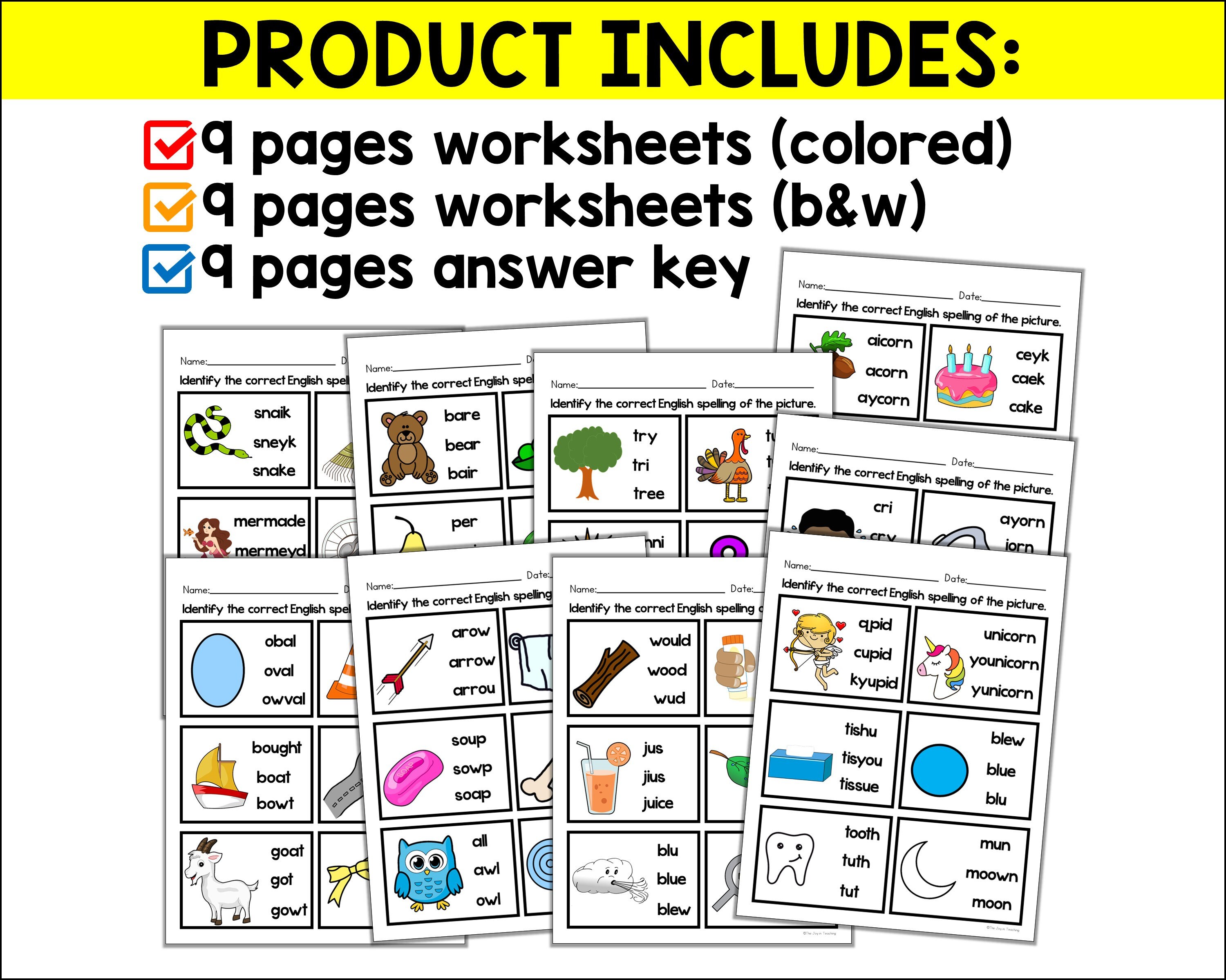 Long Vowel Spelling Worksheet - Etsy