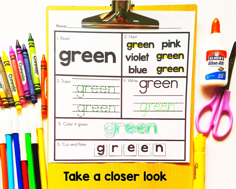 Color Sight Words Worksheet - Sight Words Fluency Printable - Etsy