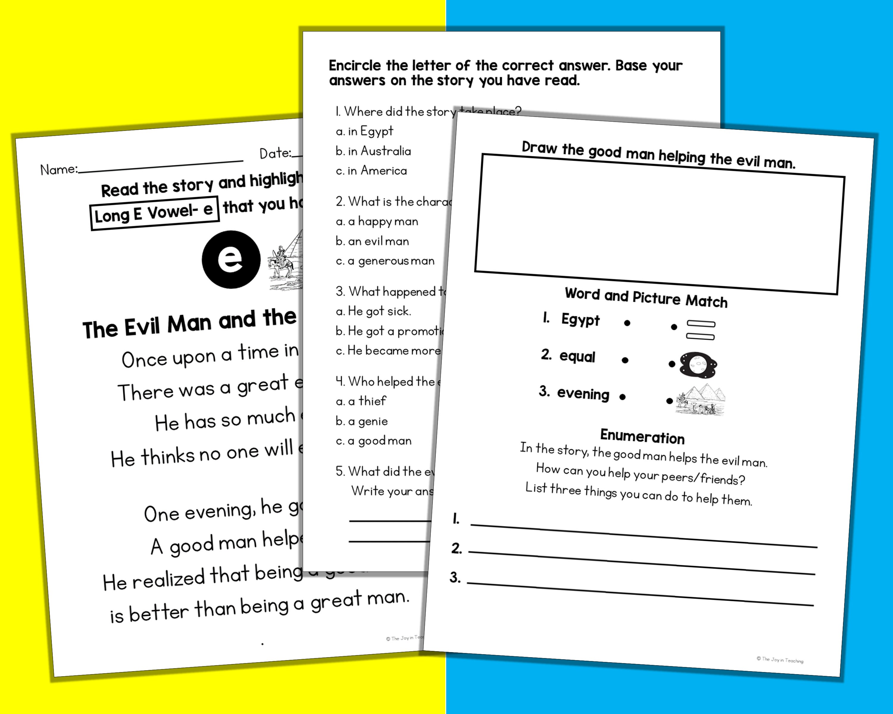 Long Vowel E Reading Comprehension Passage - Etsy