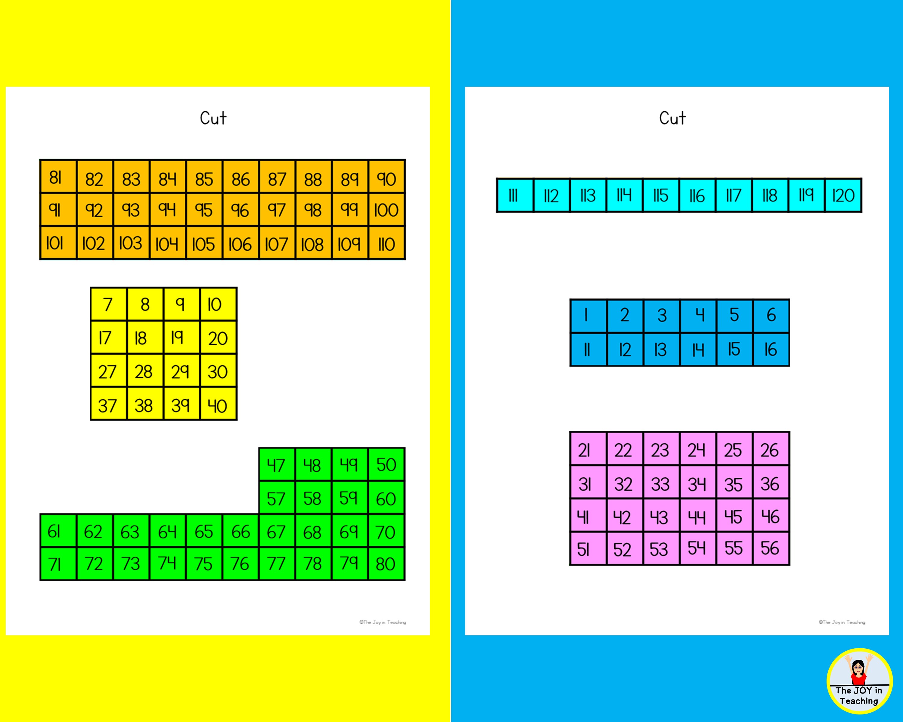 Numbers 1-120 Assessment Worksheet - Etsy