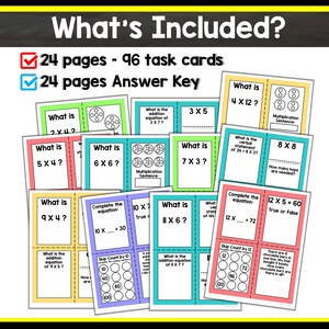 Multiplication 1-12 Task Cards - Etsy