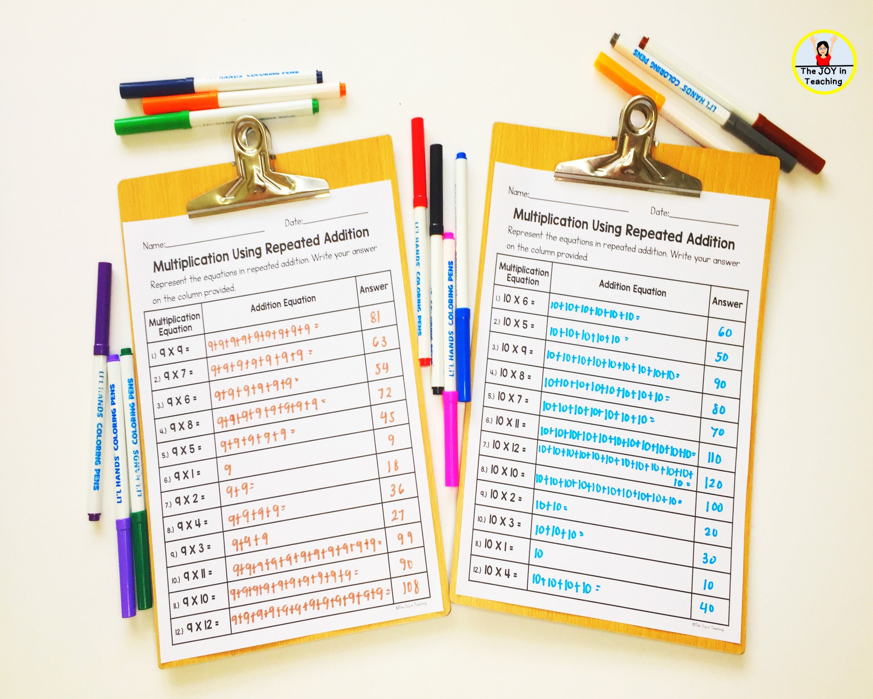 Repeated Addition Worksheet - Etsy