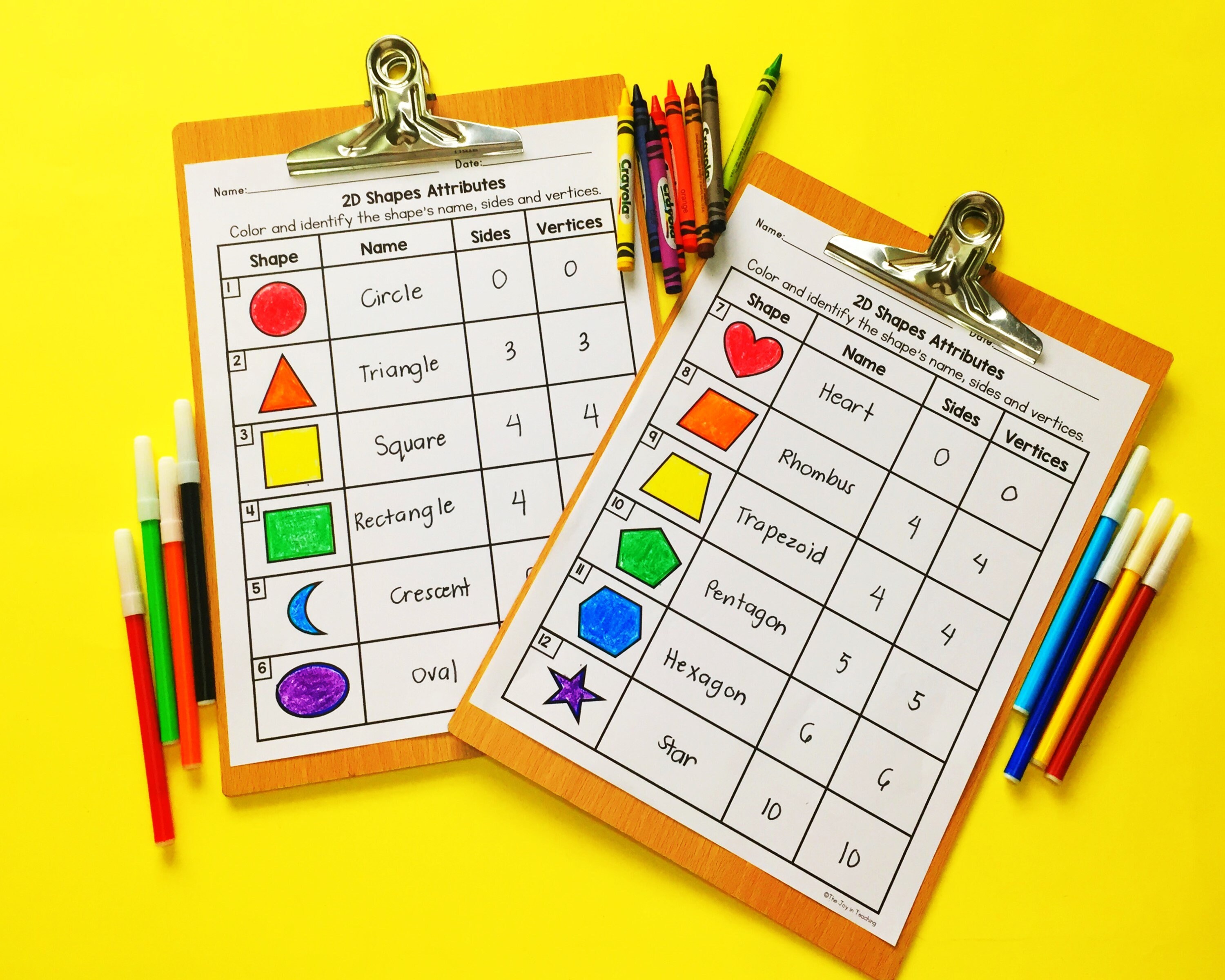 2D Shapes Worksheet - Etsy