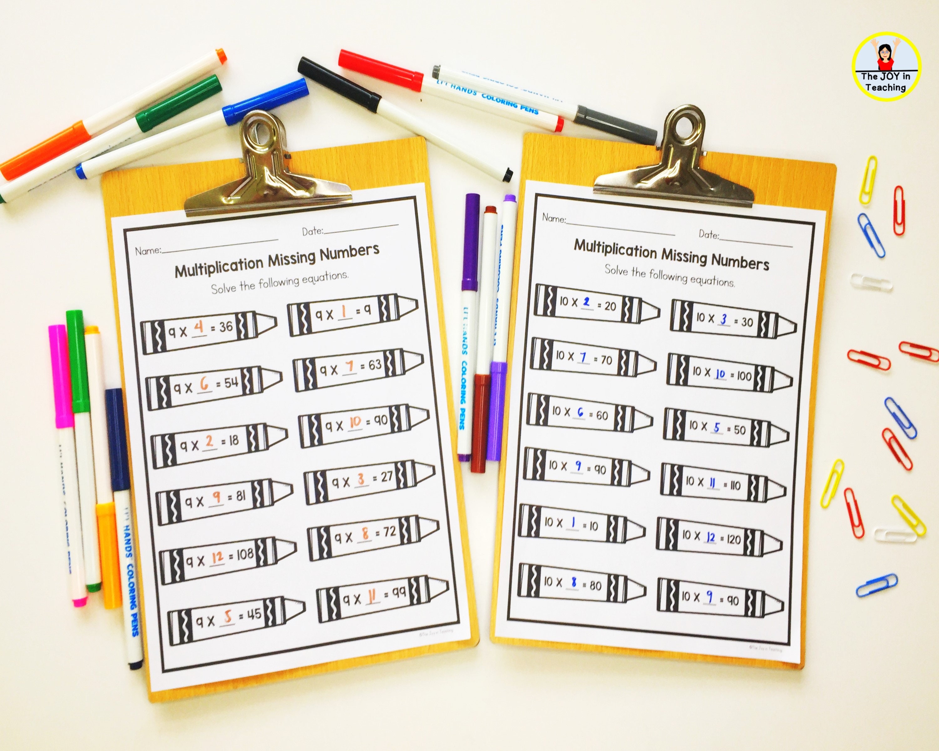 Multiplication Missing Numbers - Etsy