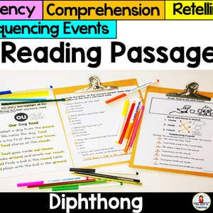 Diphthong Reading Comprehension Passage - Etsy