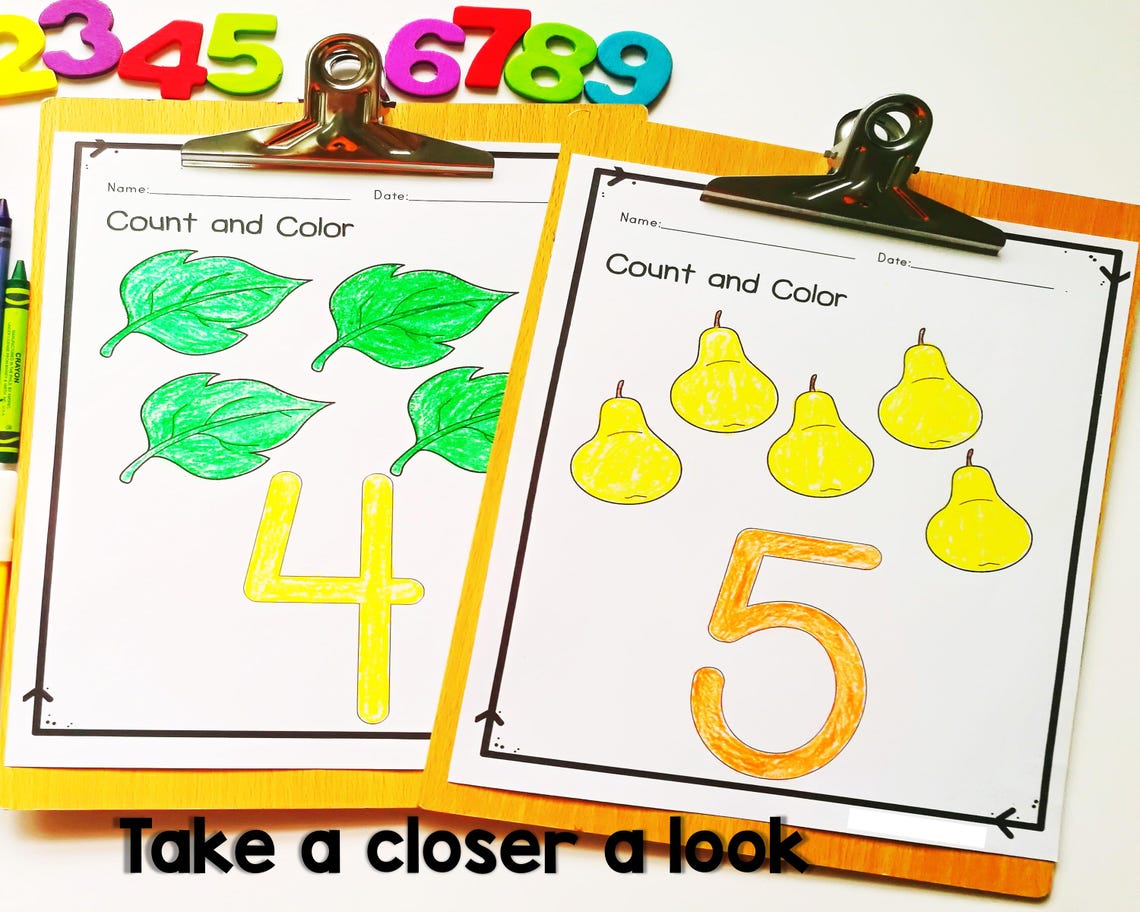 Numbers 1-10 Coloring Pages Printable-number Recognition - Etsy