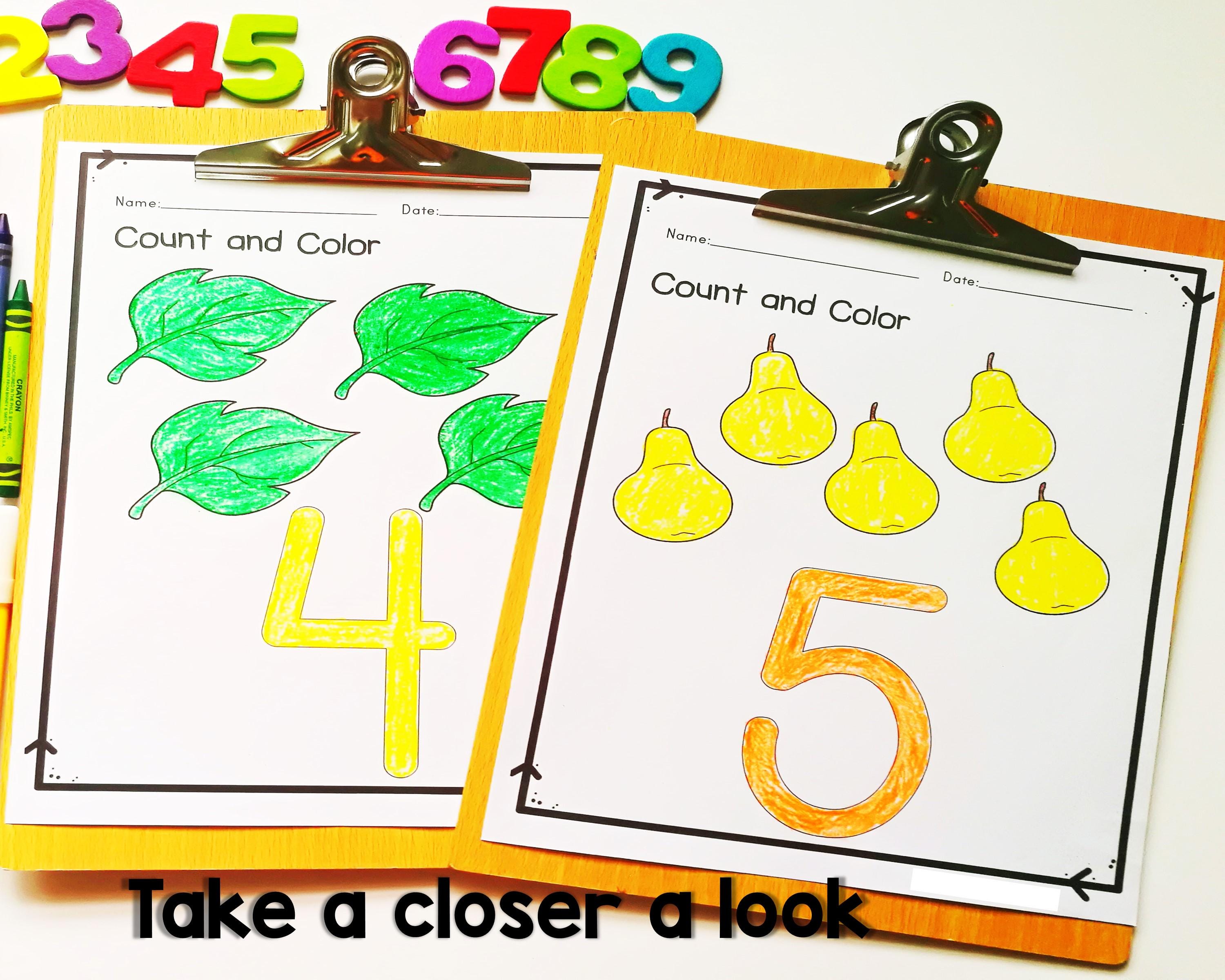 Numbers 1-10 Coloring Pages Printable-number Recognition - Etsy
