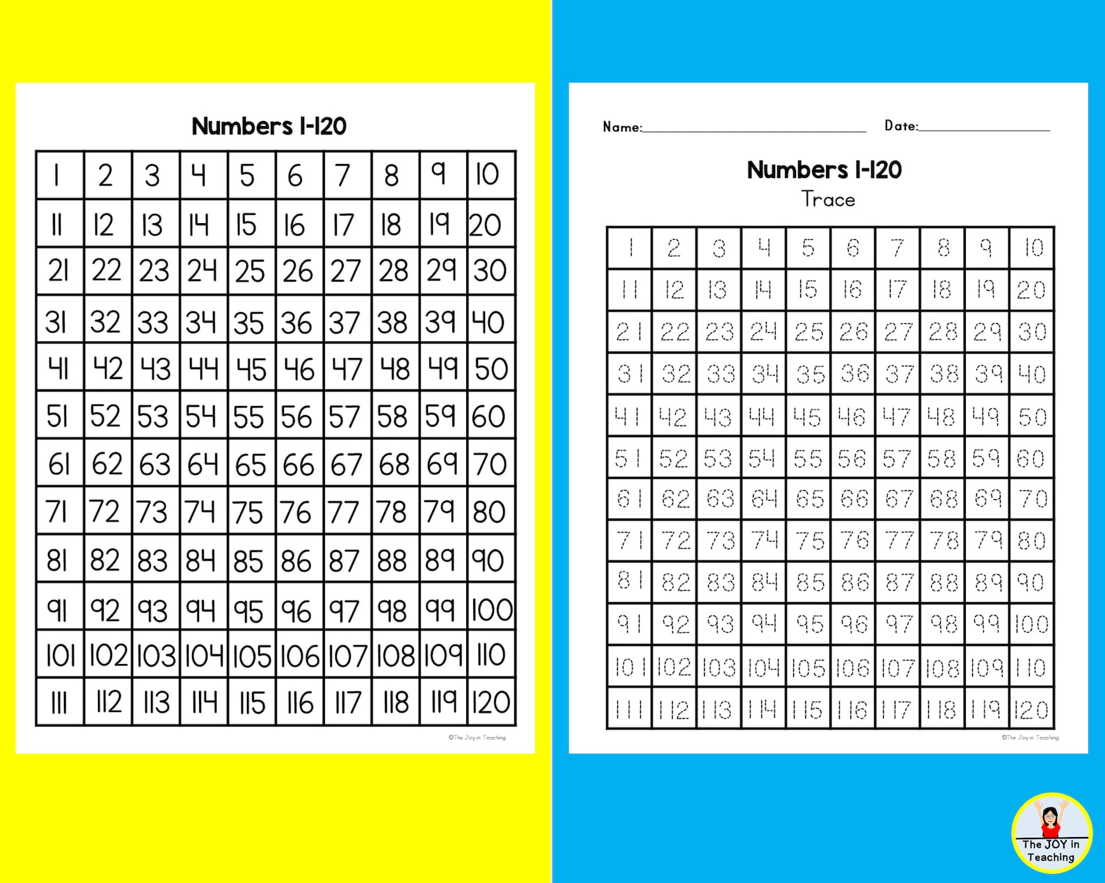 Numbers 1-120 Assessment Worksheet - Etsy