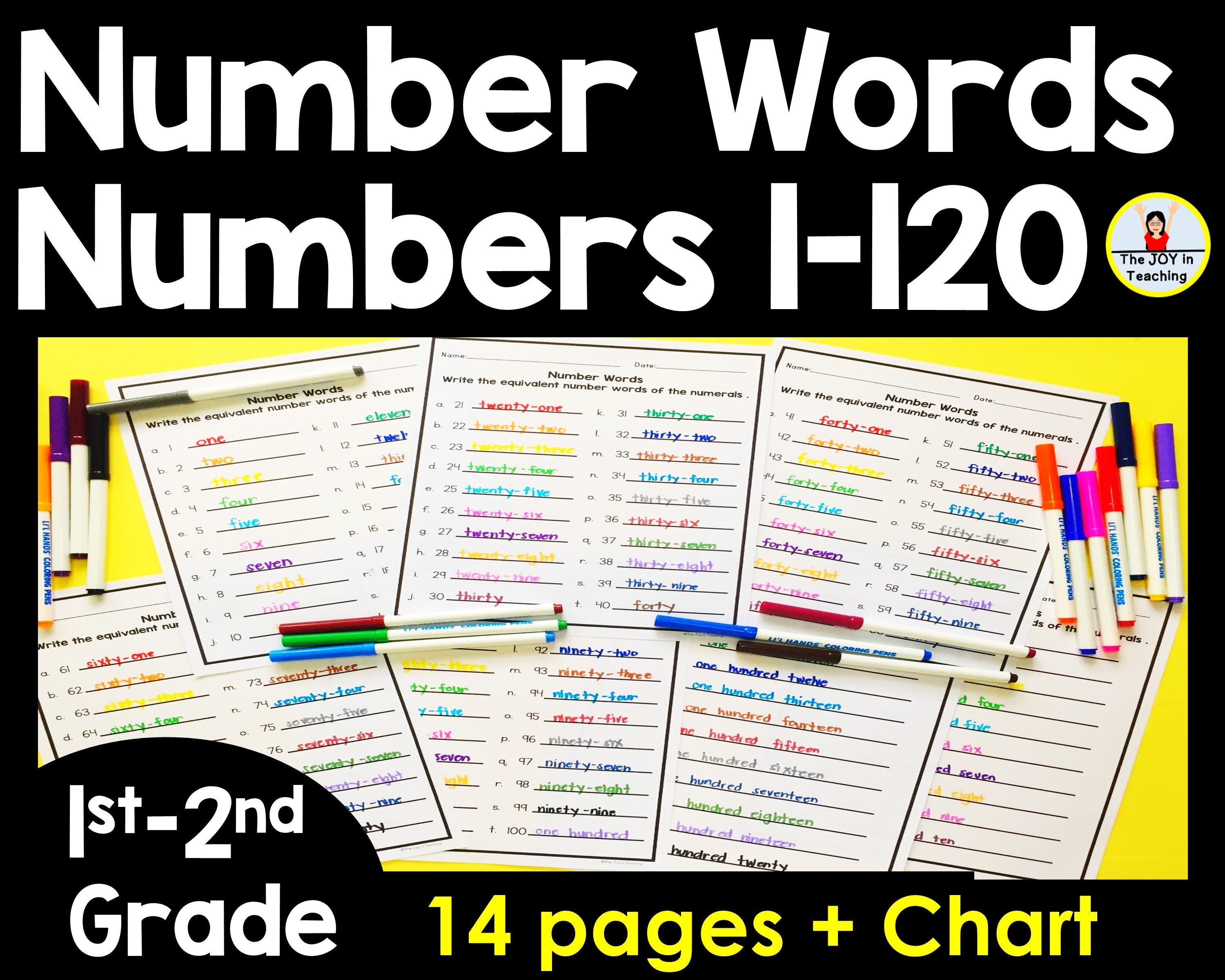 Number Words Numbers 1-120 Worksheet - Etsy