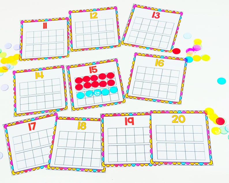 Numbers 1-20 Ten Frames Task Card - Etsy
