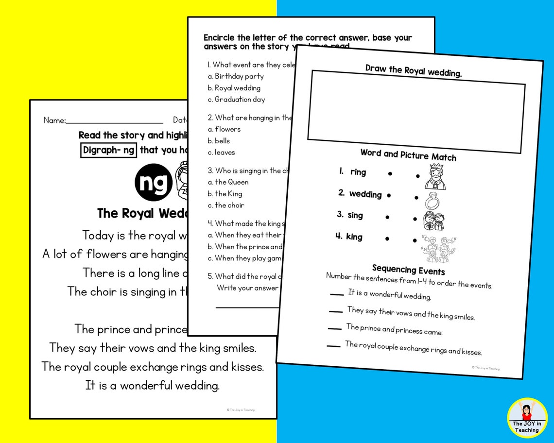 Digraph Reading Comprehension Passage - Etsy