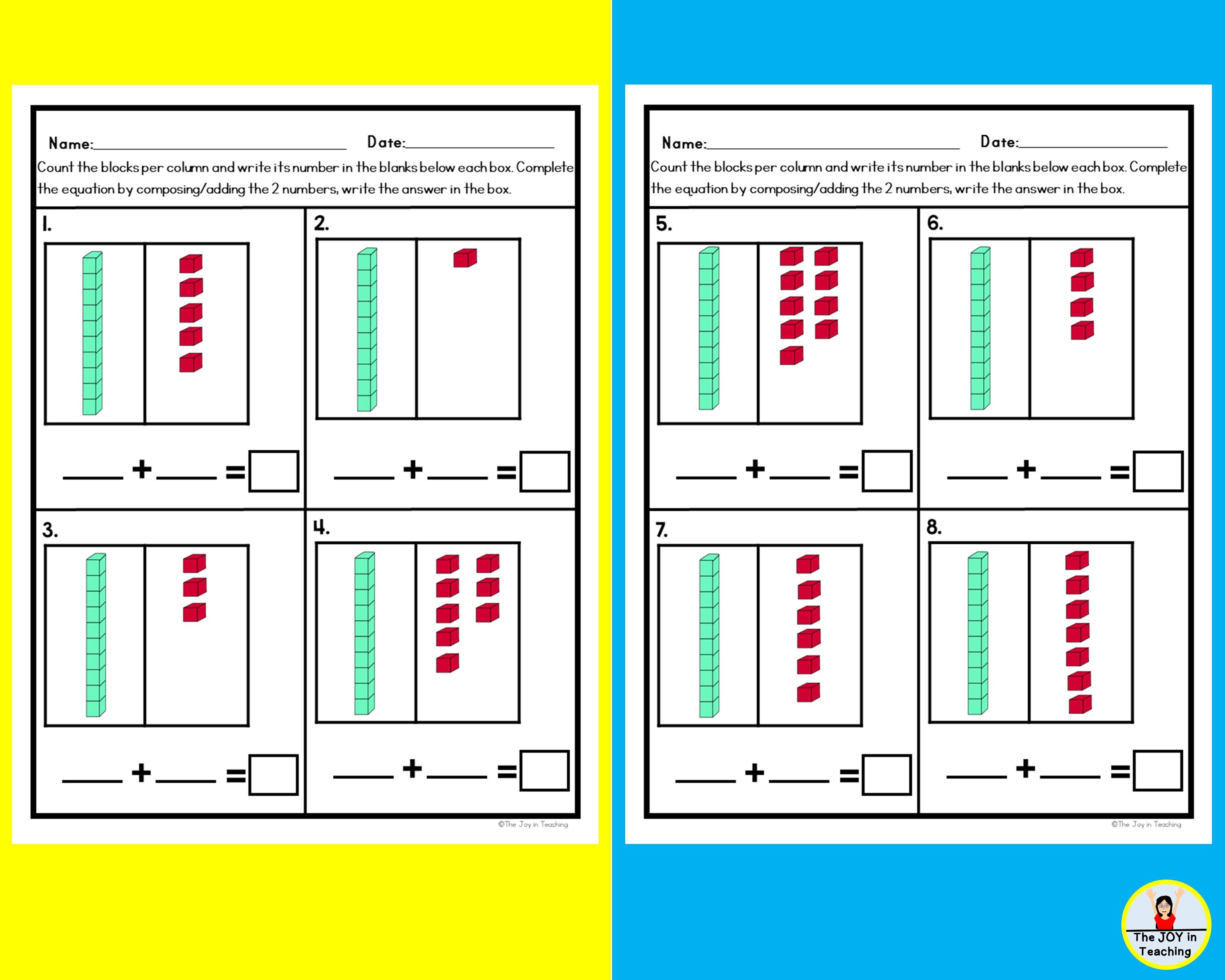 Place Value 11-19 Ones and Tens Base Ten Worksheet - Etsy