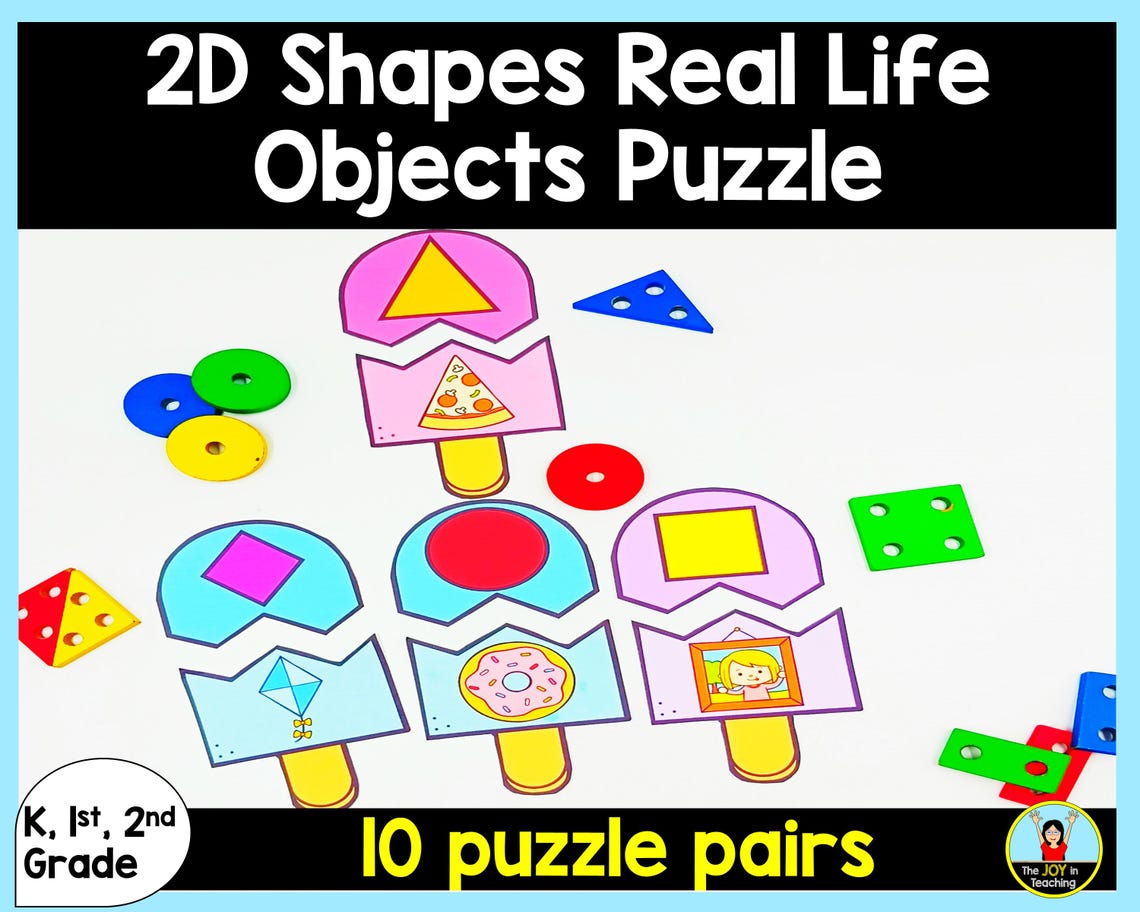 2D Shapes Real Life Objects Puzzle - Etsy
