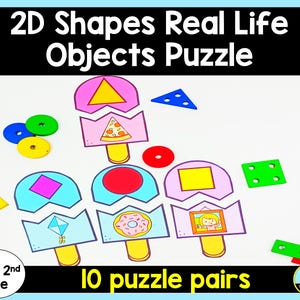 2D Shapes Real Life Objects Puzzle - Etsy