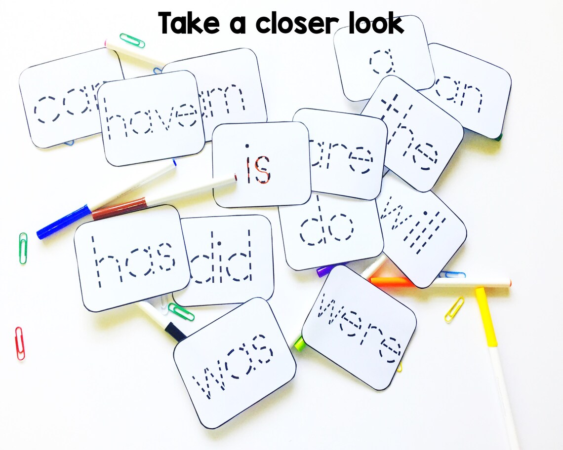 Tracing Sight Words Worksheet- Literacy Center Activity - Etsy