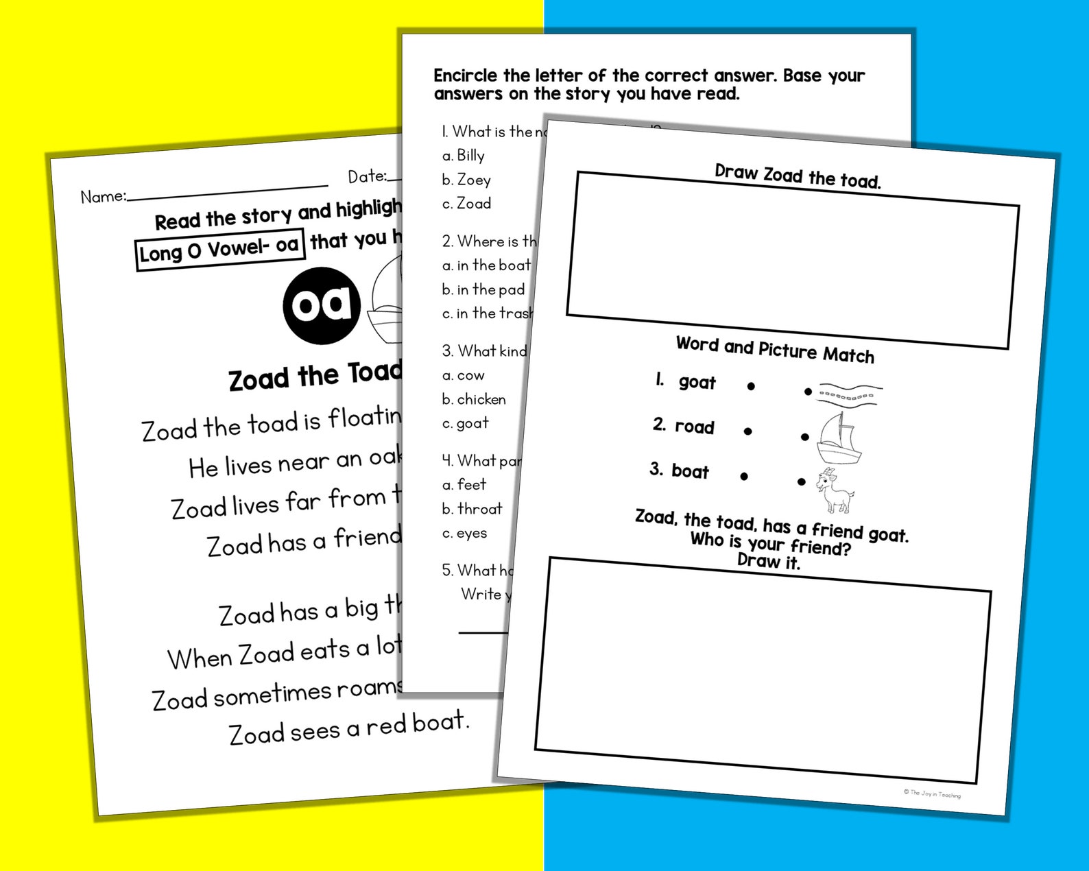 Long Vowel O Reading Comprehension Passage - Etsy