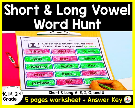 Short Vowel and Long Vowel Word Hunt | Etsy