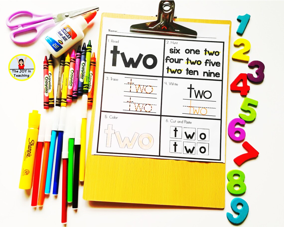Number Words 1-10 Sight Words Worksheet-sight Words Fluency - Etsy