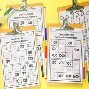 Skip Counting Missing Numbers Worksheet - Etsy
