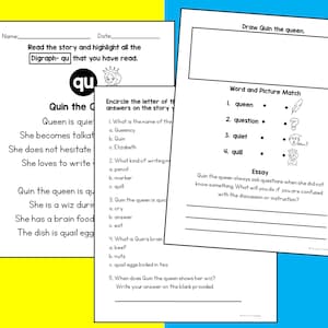 Digraph Reading Comprehension Passage - Etsy