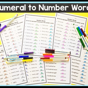 Number Words Numbers 1-120 Worksheet - Etsy