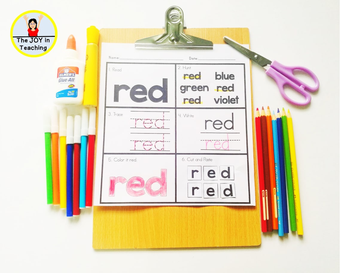 Color Sight Words Worksheet-sight Words Fluency Printable - Etsy