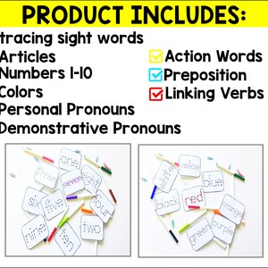 Tracing Sight Words Worksheet- Literacy Center Activity - Etsy