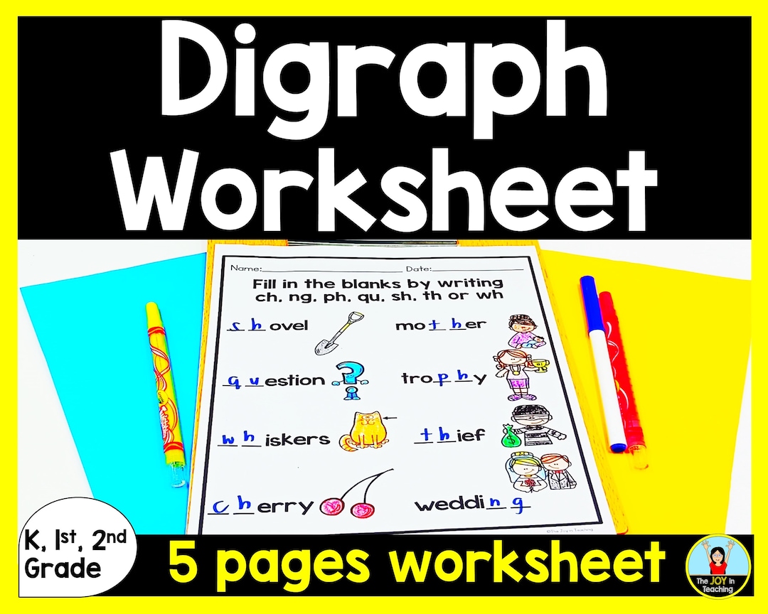 Digraph Worksheet: Reading and Syllable Filling (PDF) - Etsy