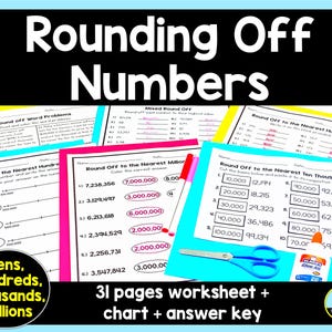 Rounding off Numbers Worksheet - Etsy