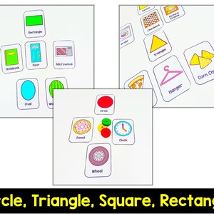 2D Shapes Real Life Objects Flashcards - Etsy