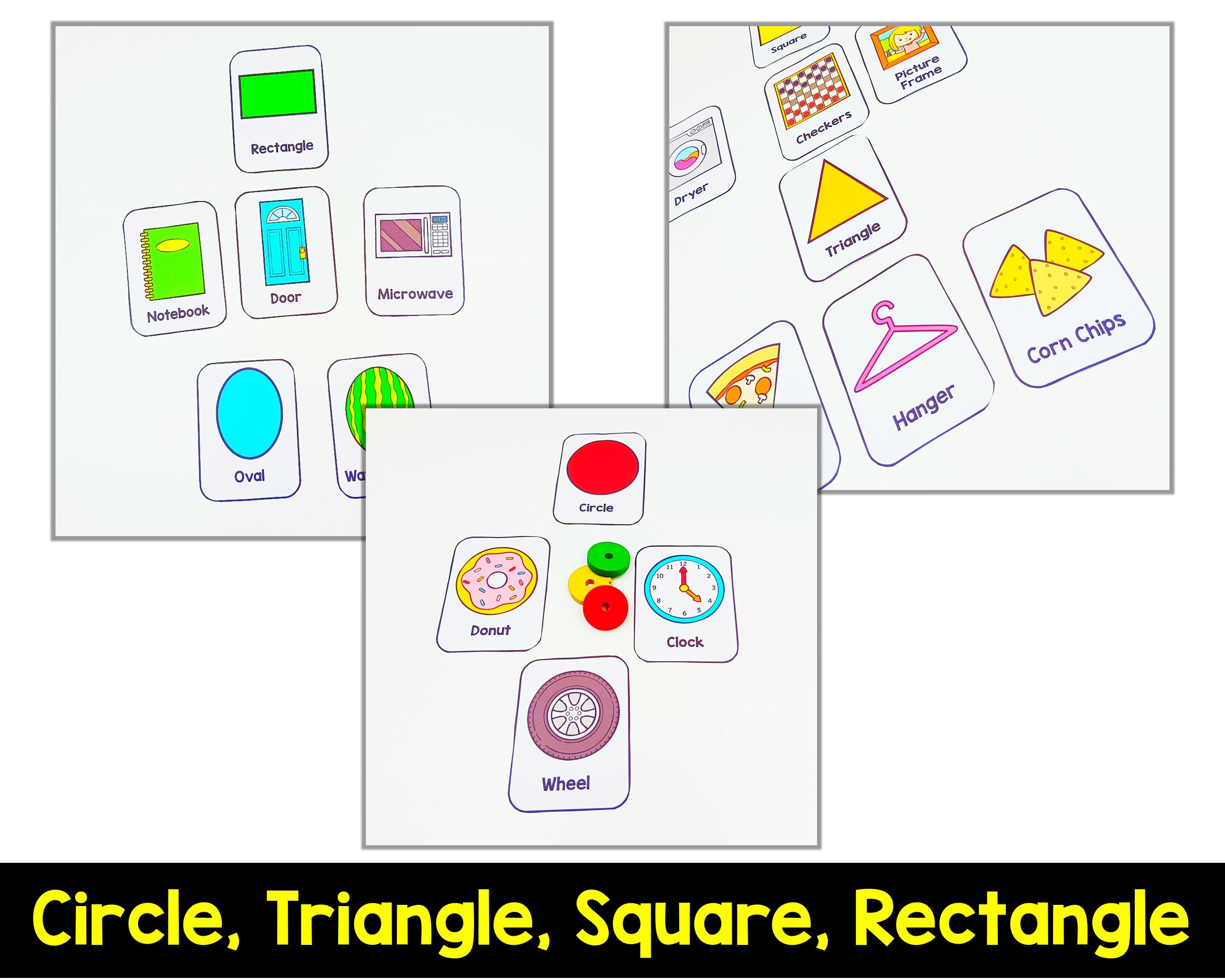 2D Shapes Real Life Objects Flashcards - Etsy