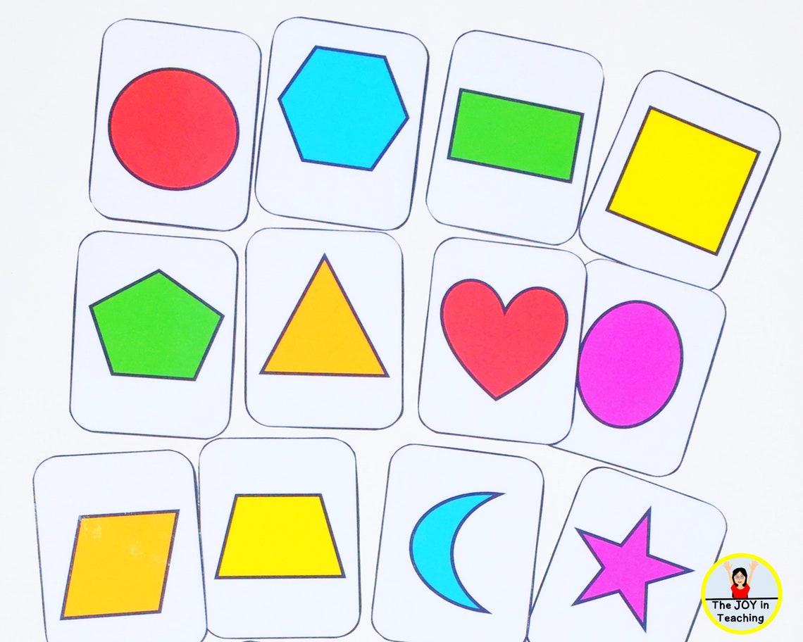 2D and 3D Shapes Flashcards - Etsy