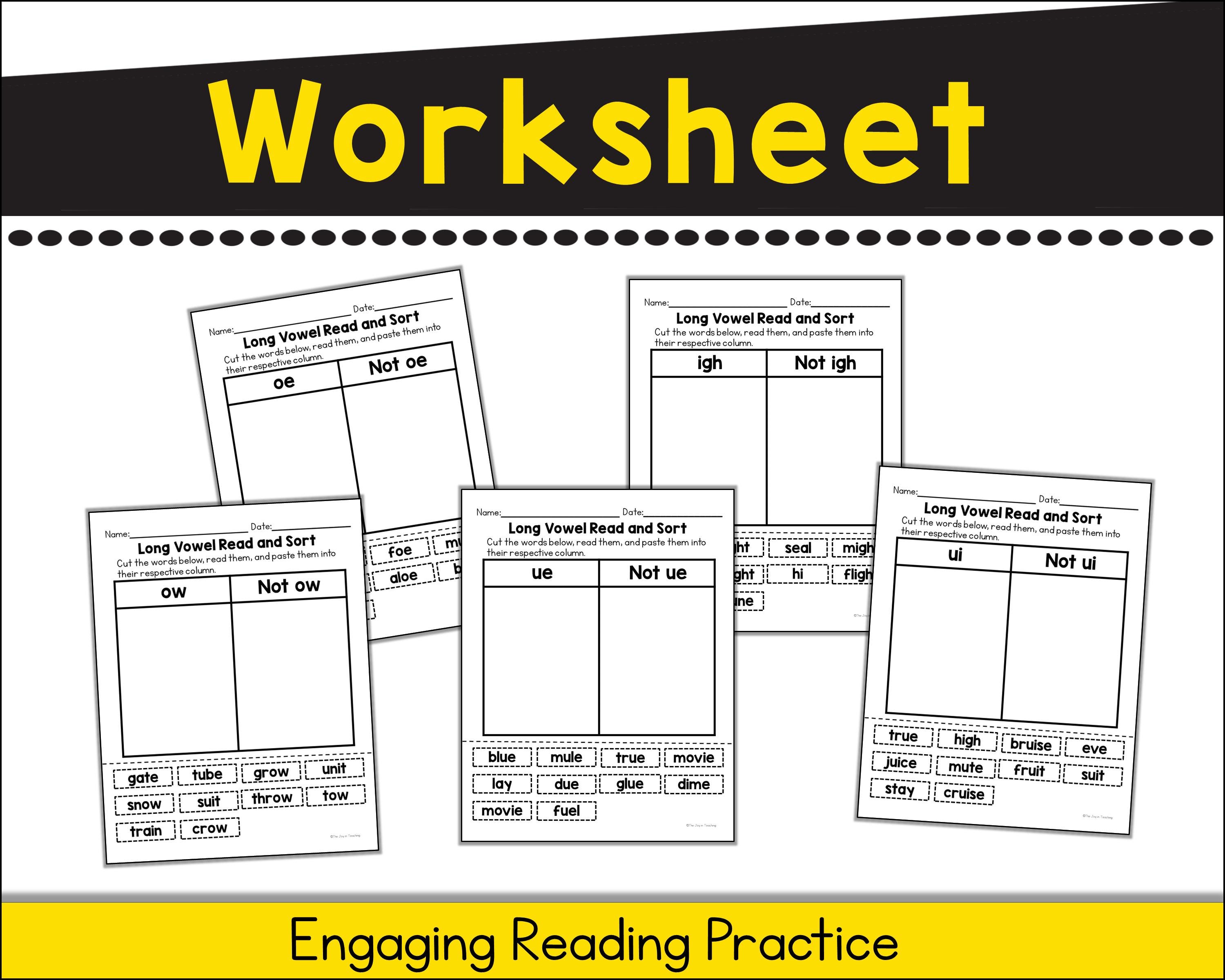 Long Vowel Cut and Paste Sort - Etsy