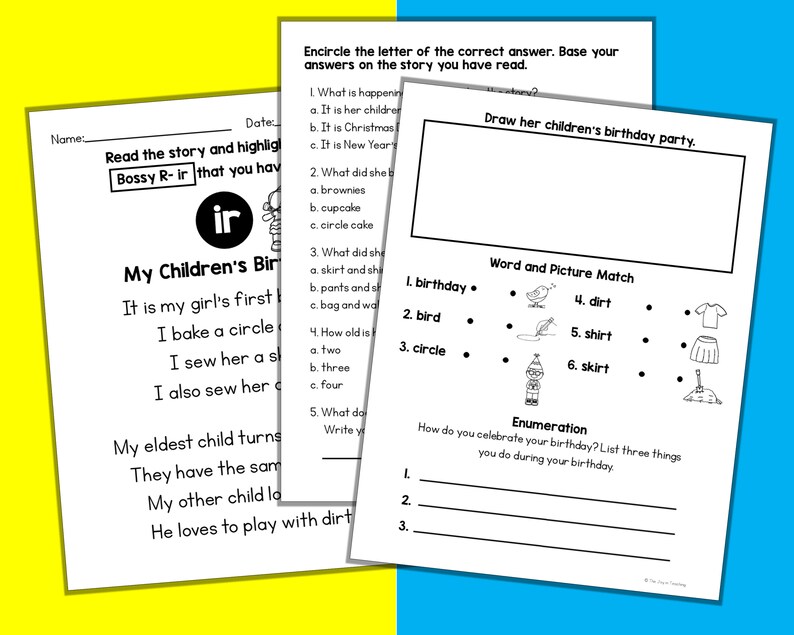 R-controlled Vowel Reading Comprehension Passage - Etsy