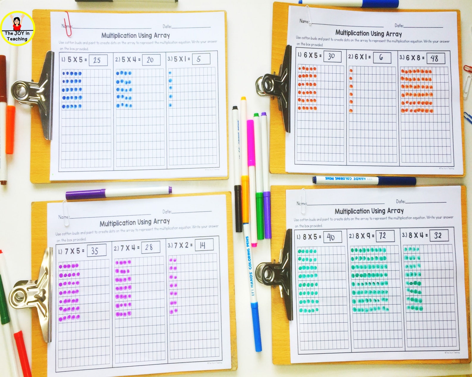 Multiplication Using Array Worksheet - Etsy