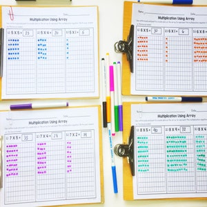 Multiplication Using Array Worksheet - Etsy