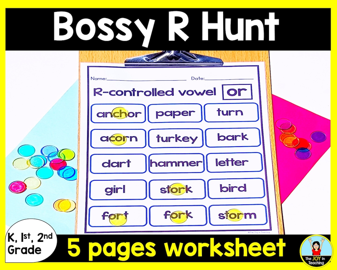 R-controlled Vowel Word Hunt - Bossy R Word Hunt - Etsy