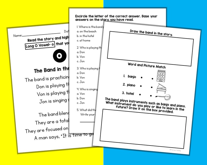 Long Vowel O Reading Comprehension Passage - Etsy