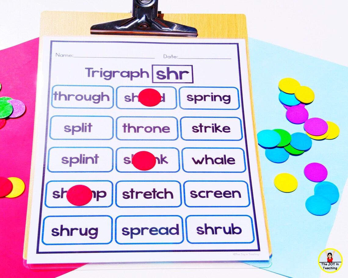 Trigraph Word Hunt Worksheet - Etsy