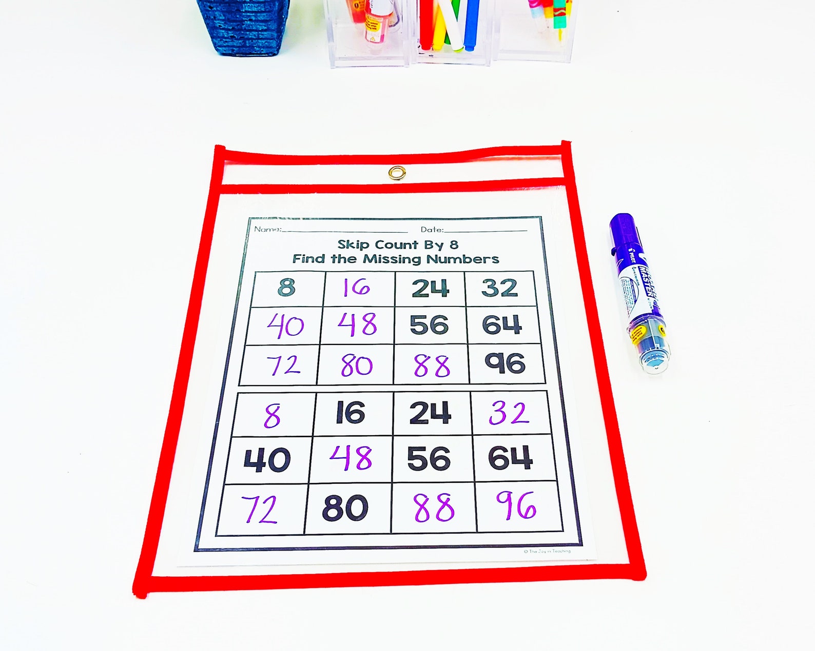 Skip Counting Missing Numbers Worksheet - Etsy