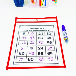 Skip Counting Missing Numbers Worksheet - Etsy