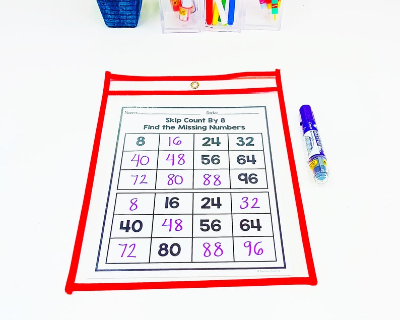 Skip Counting Missing Numbers Worksheet - Etsy