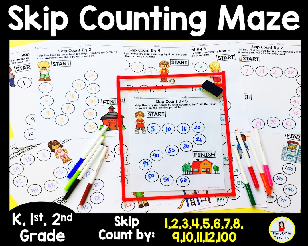 Skip Counting Maze Worksheet - Etsy