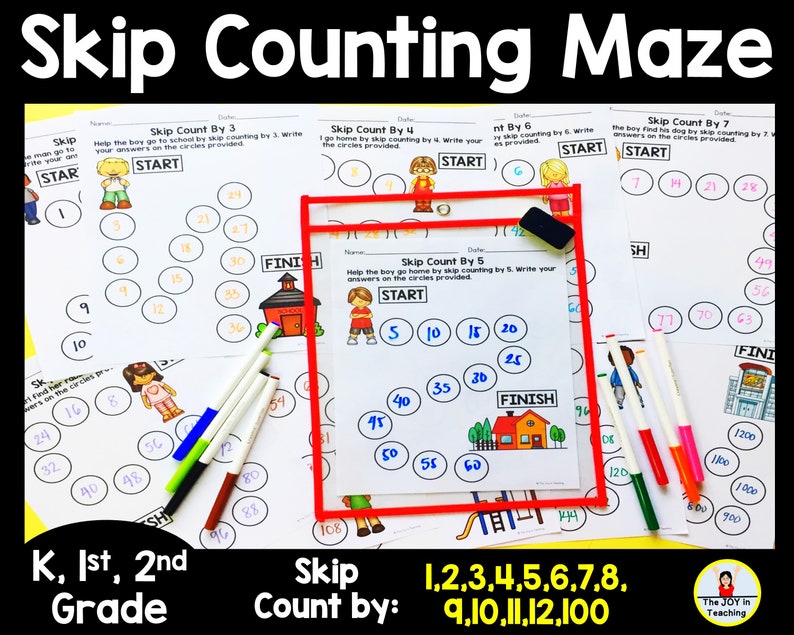 Skip Counting Maze Worksheet - Etsy