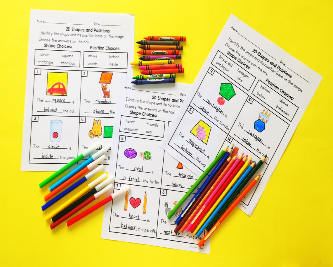 2D Shapes Worksheet - Etsy