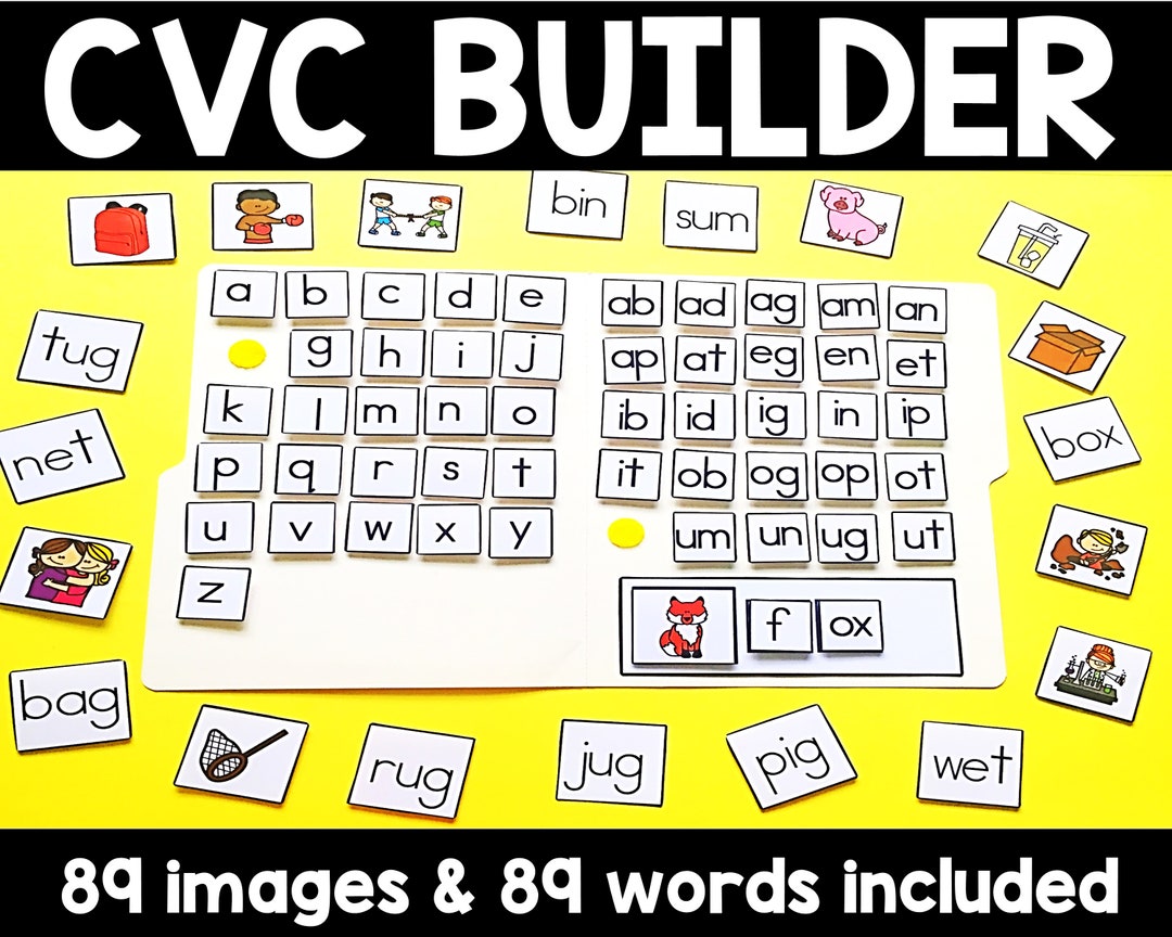 CVC Word Builder - Word Families - Etsy