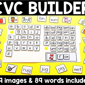 CVC Word Builder - Word Families - Etsy